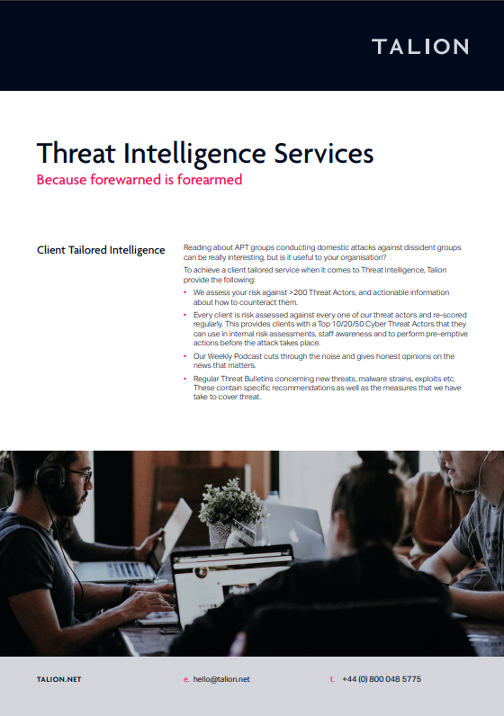 Threat Intelligence Datasheet